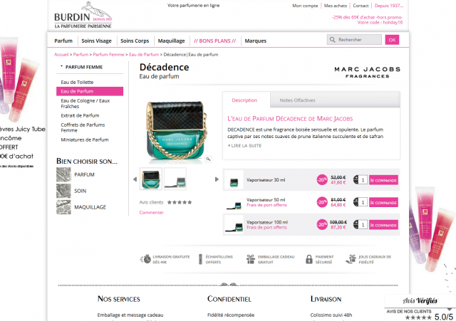 Refonte site Parfumerie Parisienne Burdin