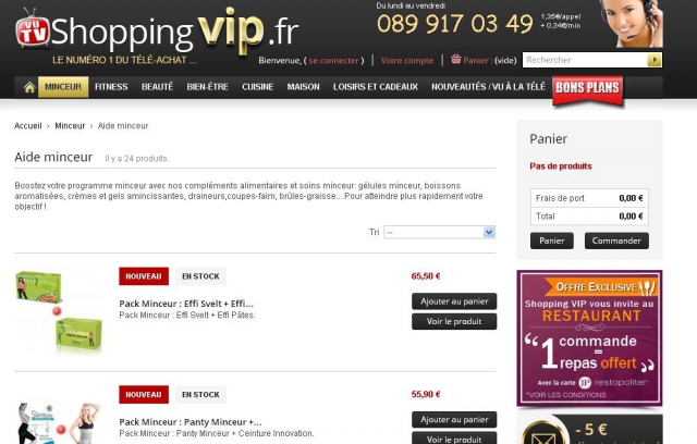Site e-commerce de vente de produit des téléshopping