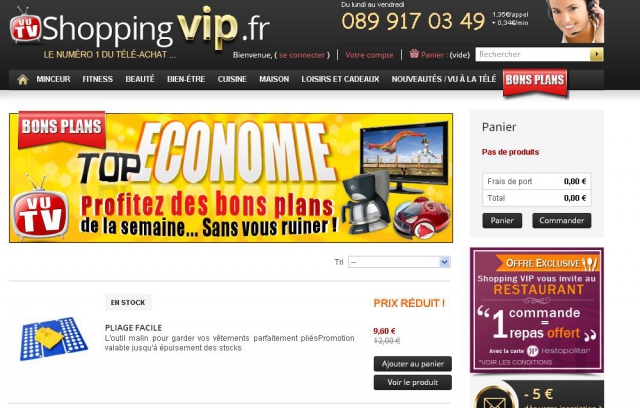 Site e-commerce de vente de produit des téléshopping