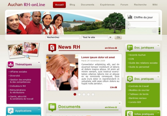 Portail intranet de RH pour la grande distribution
